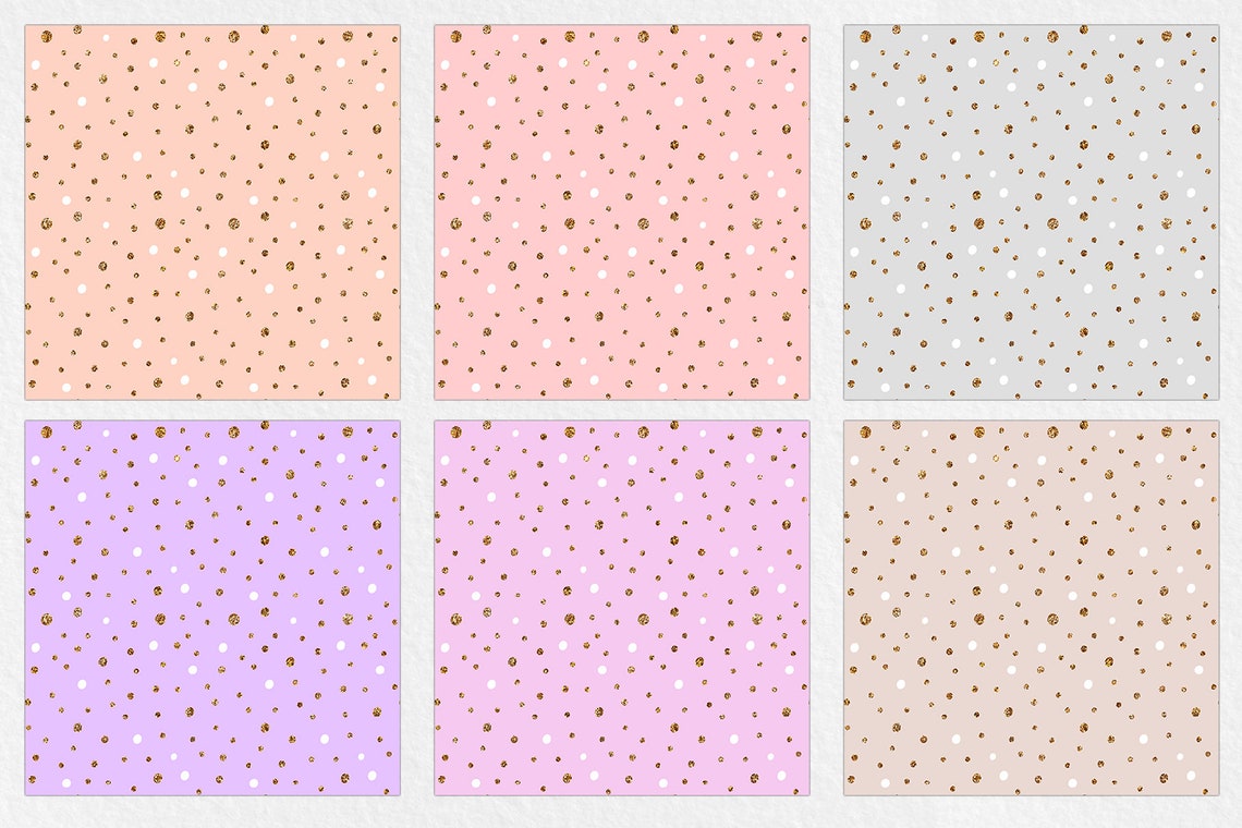 Pastel Gold Foil Polka Dots Digital Paper Pastel Backgrounds | Etsy