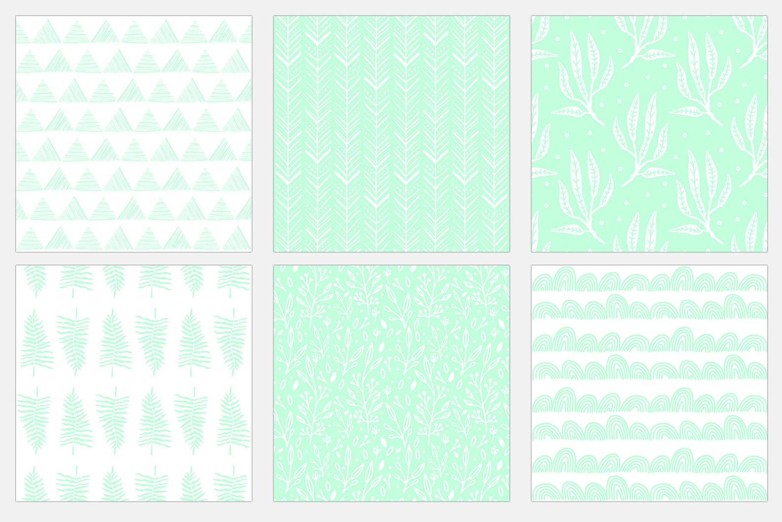 Mint Pastel Digital Paper Printable Paper Pastel Patterns | Etsy