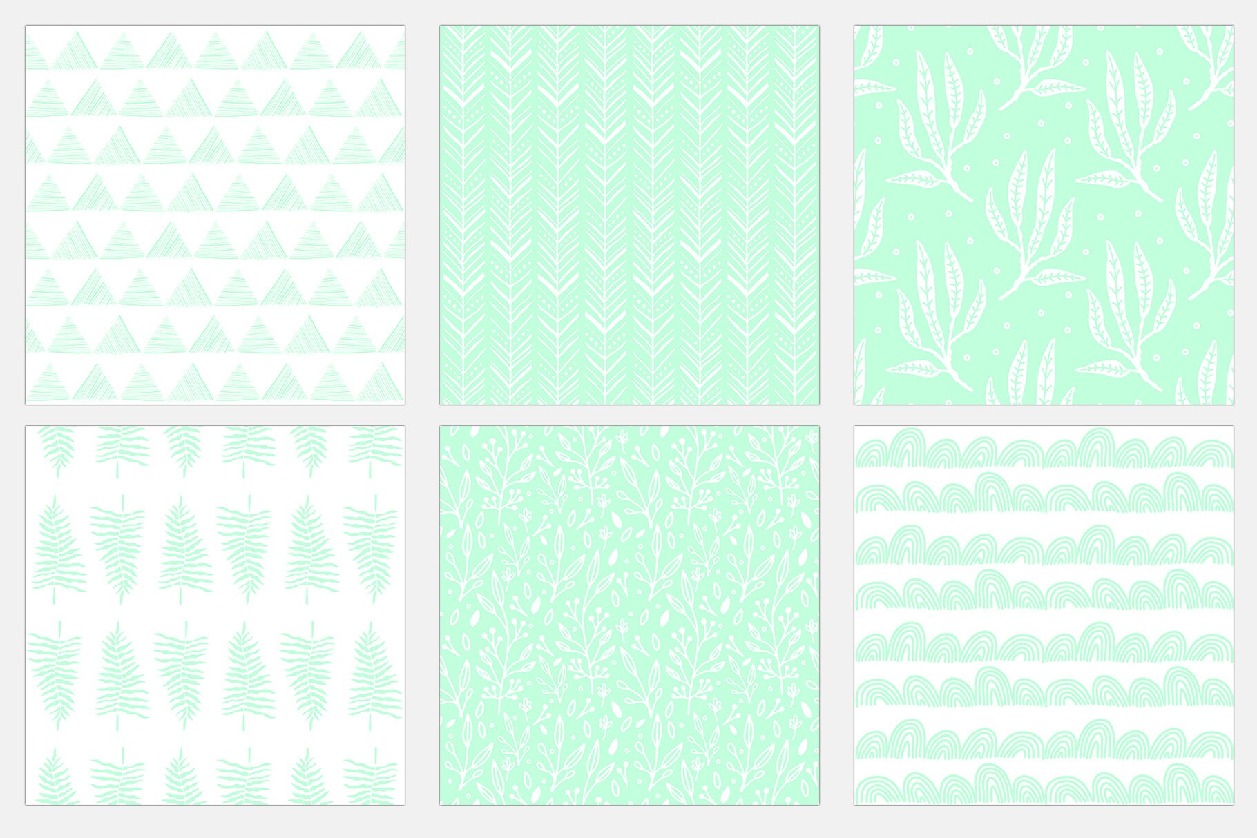 Mint Pastel Digital Paper Printable Paper Pastel Patterns - Etsy