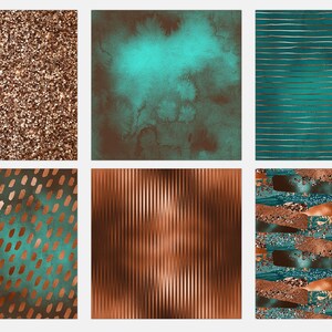 Rusted Copper Foil Digital Paper, Seamless Textures, Digital Metallic ...