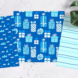 Blue Birthday Digital Paper Set, Seamless Textures, Birthday Party ...