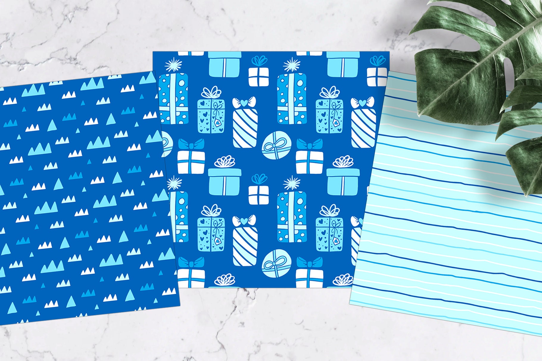 Blue Birthday Digital Paper Set Seamless Textures Birthday - Etsy