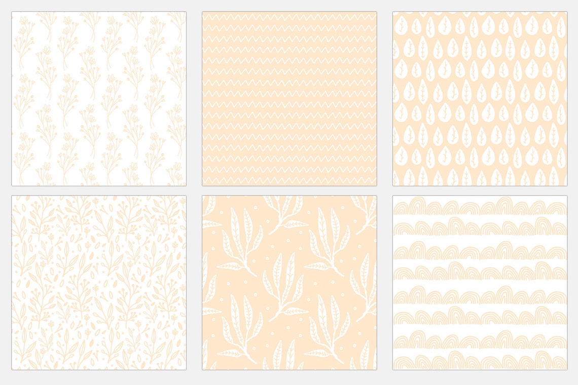 Cream Pastel Digital Paper Printable Paper Pastel Patterns | Etsy