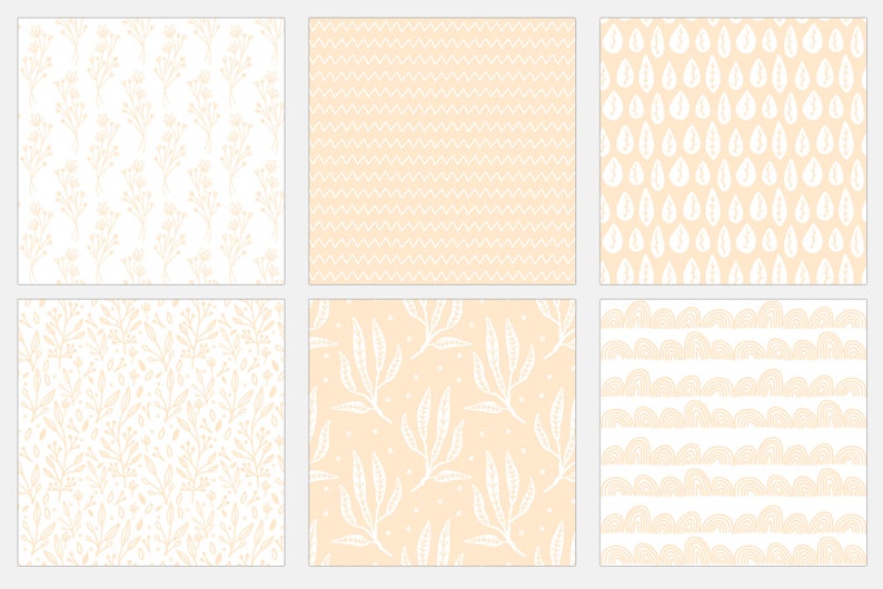 Cream Pastel Digital Paper Printable Paper Pastel Patterns | Etsy