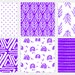 Purple and White Digital Paper, Hand Drawn, Floral, Geometric ...