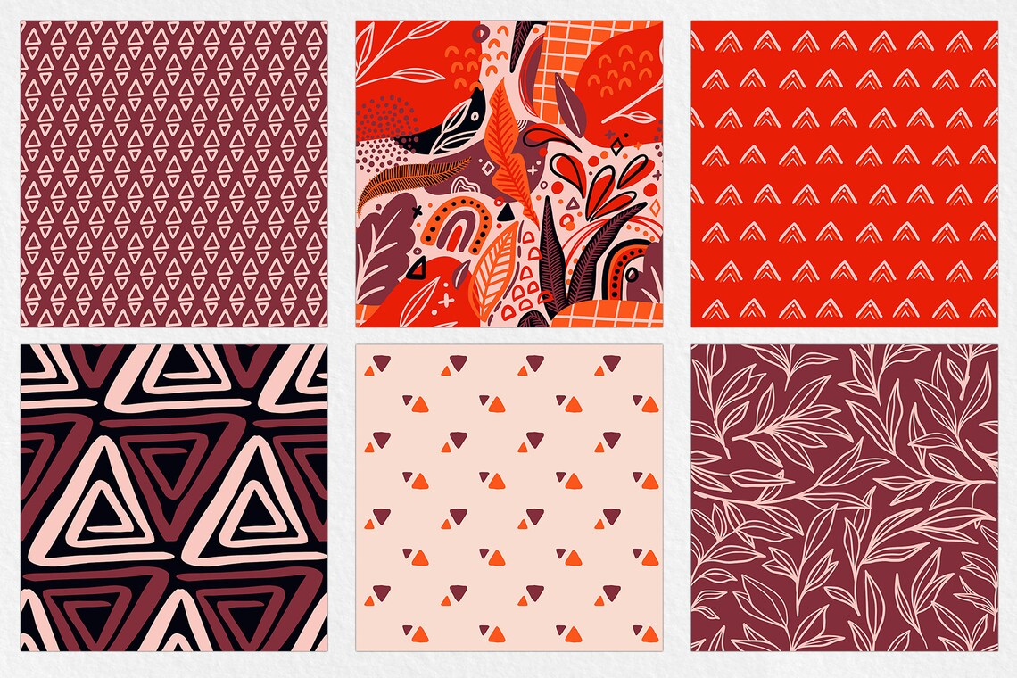 Fall Digital Paper Set Seamless Textures Abstract Patterns | Etsy