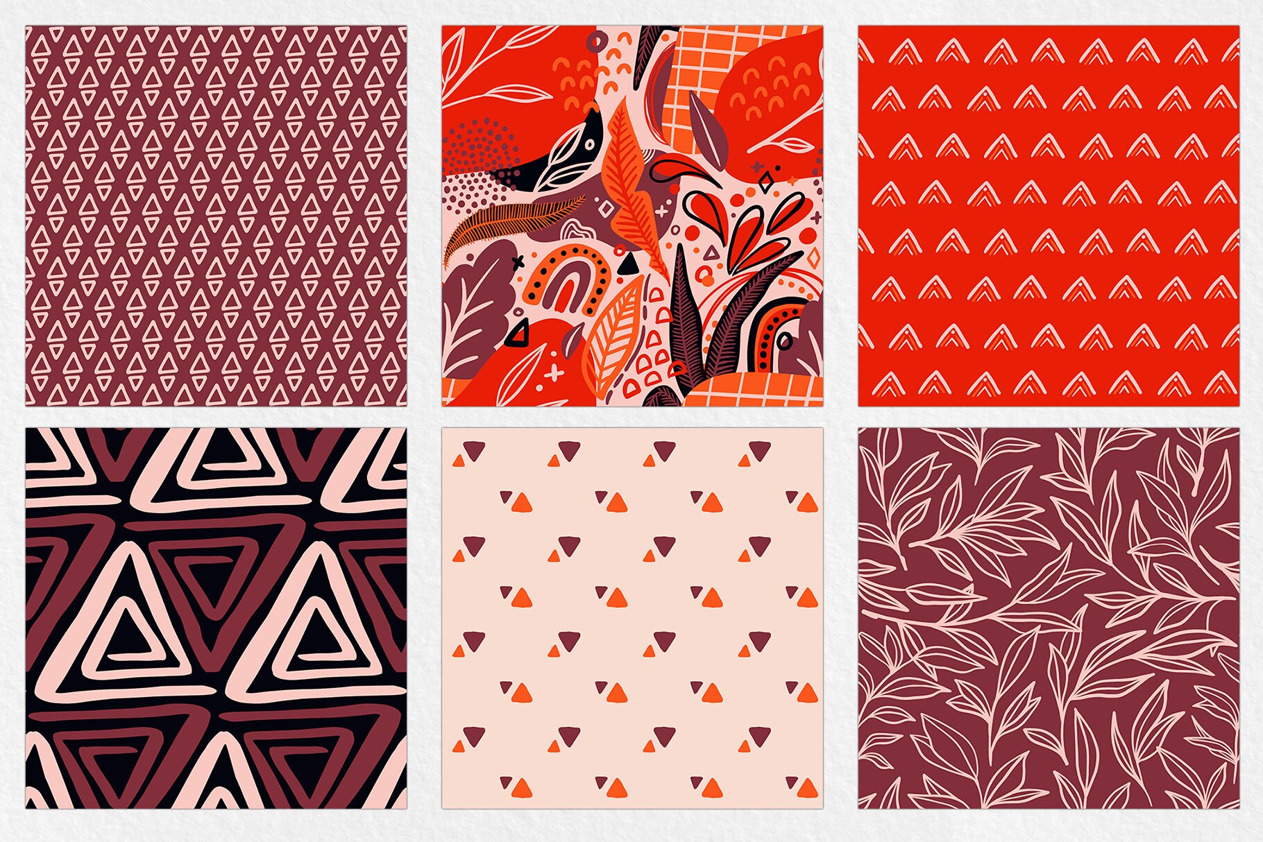 Fall Digital Paper Set, Seamless Textures, Abstract Patterns, Floral ...