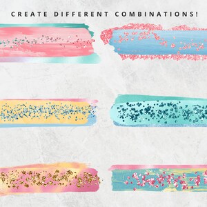 Pastel Brush Strokes Clipart, Paint Strokes, PNG, Gold Foil Brush ...