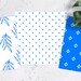 Blue and White Digital Paper, Hand Drawn, Floral, Geometric, Printable ...
