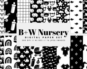 Nursery Digital Paper Set Seamless Textures Baby Patterns | Etsy