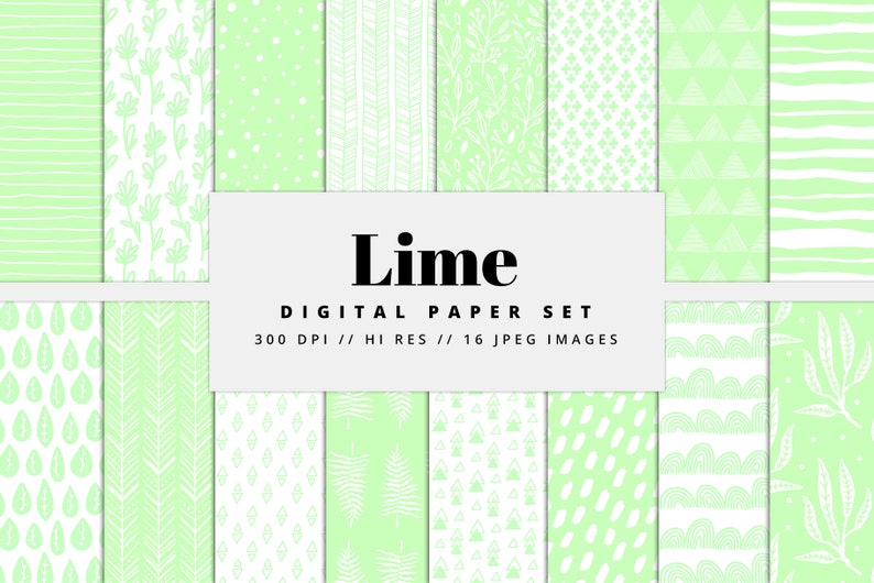 Lime Green Pastel Digital Paper Printable Paper Pastel - Etsy