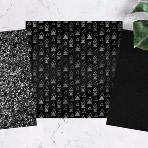 Black Foil Digital Paper, Seamless Textures,silver, Digital Metallic ...