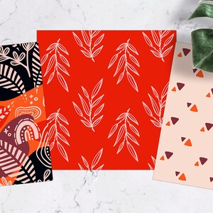 Fall Digital Paper Set, Seamless Textures, Abstract Patterns, Floral ...