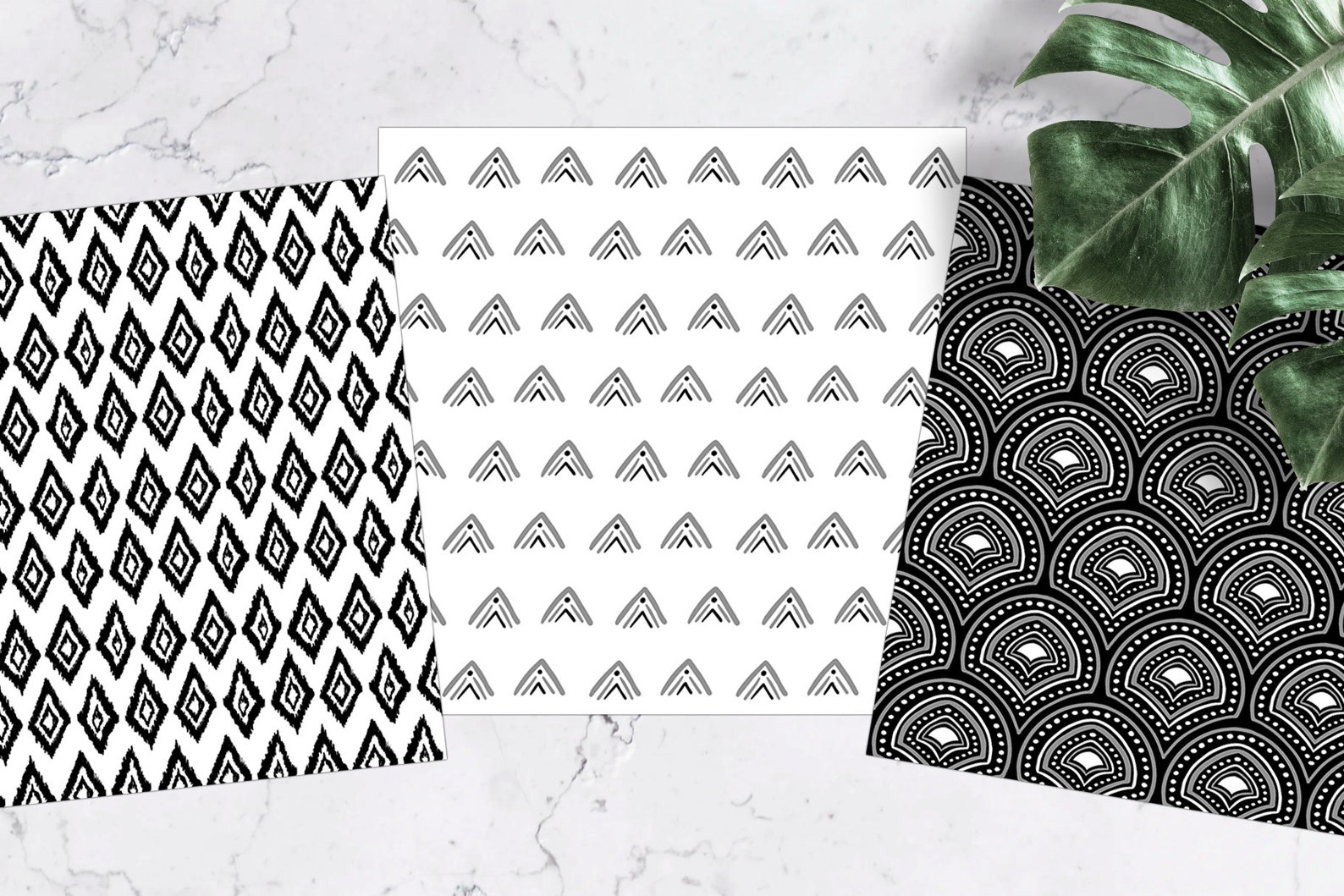 Black and White Boho Digital Paper Seamless Texture Abstract - Etsy