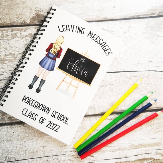 Personalised School Leaver's Message Book | Etsy