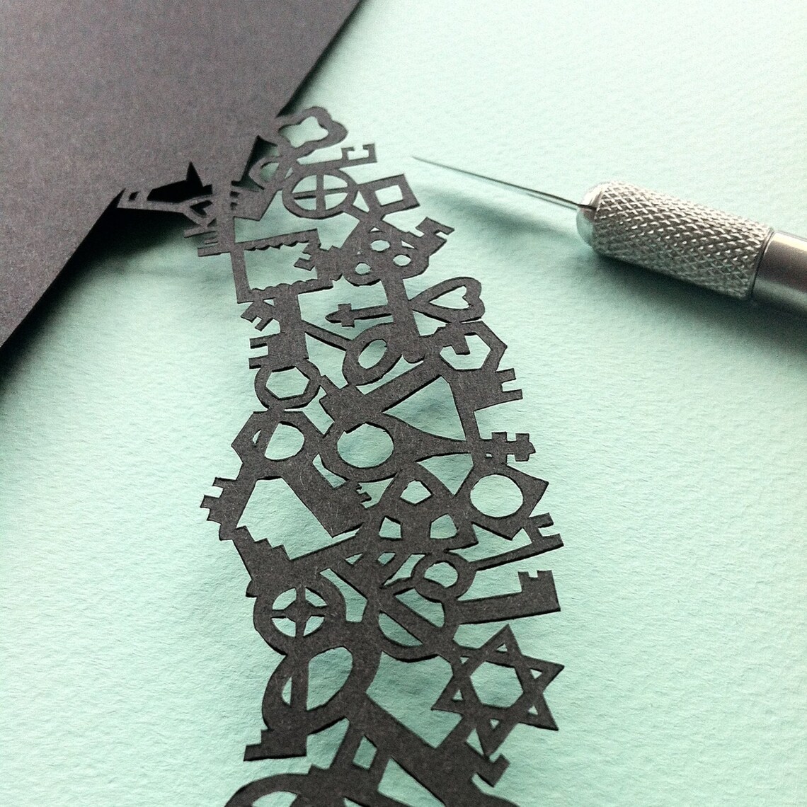 Love is the Key - a Unique Paper Cut Incorporating Over 100 Tiny Keys ...