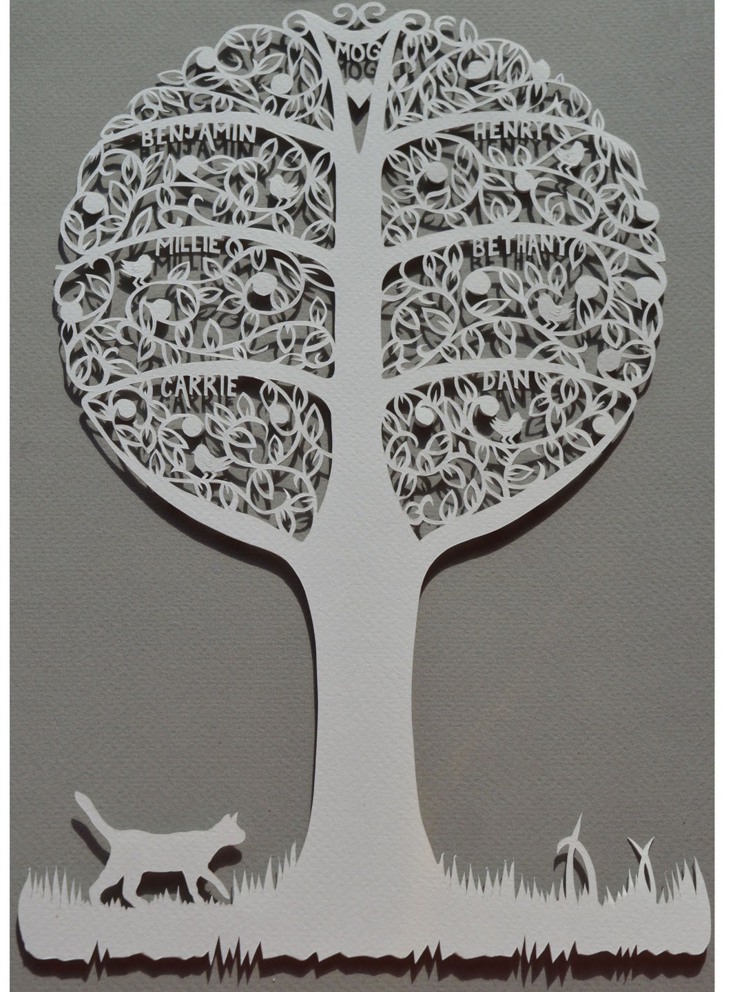 Handcut Stylised Family Tree - Etsy