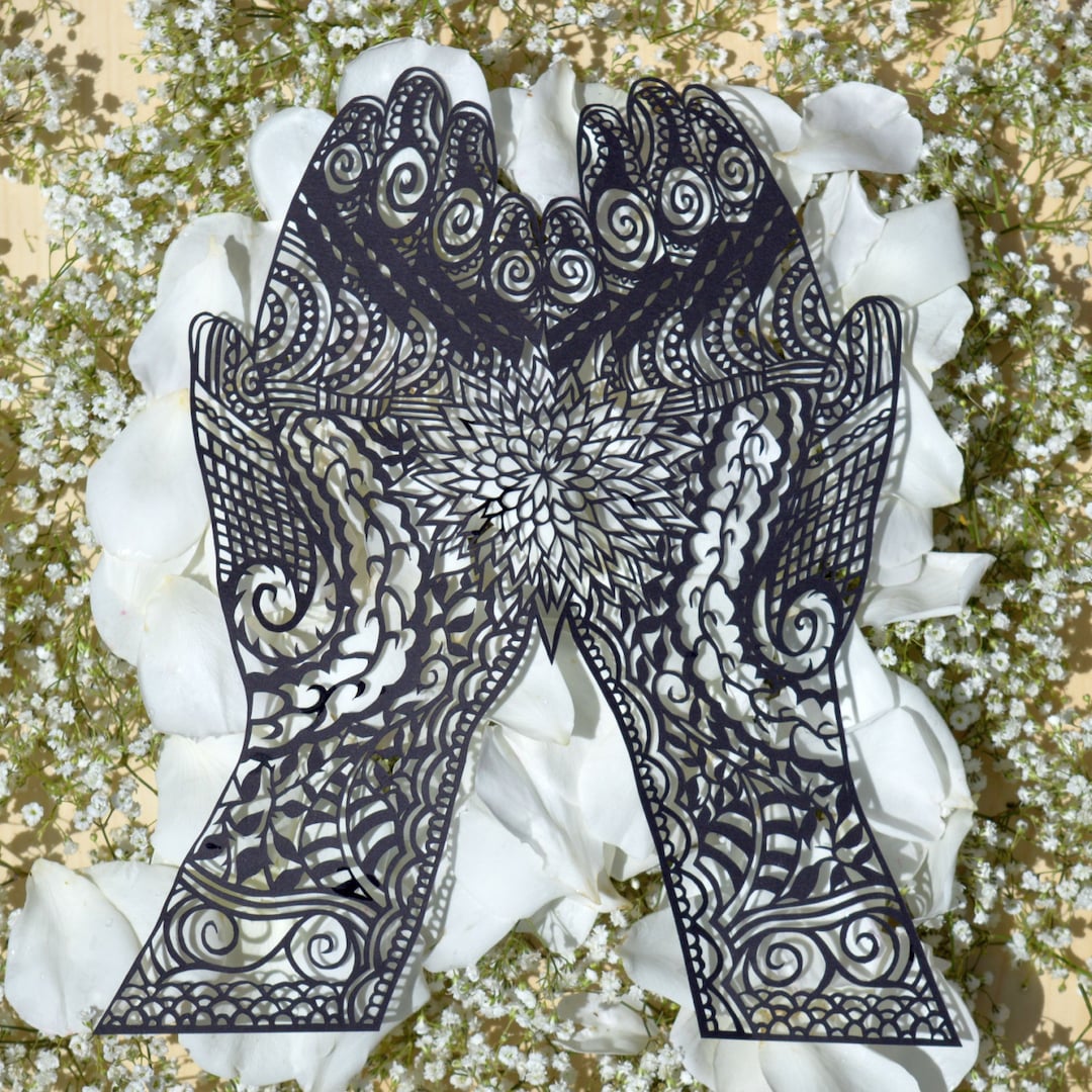Hand Cut Mehndi Patterned Hands - Etsy