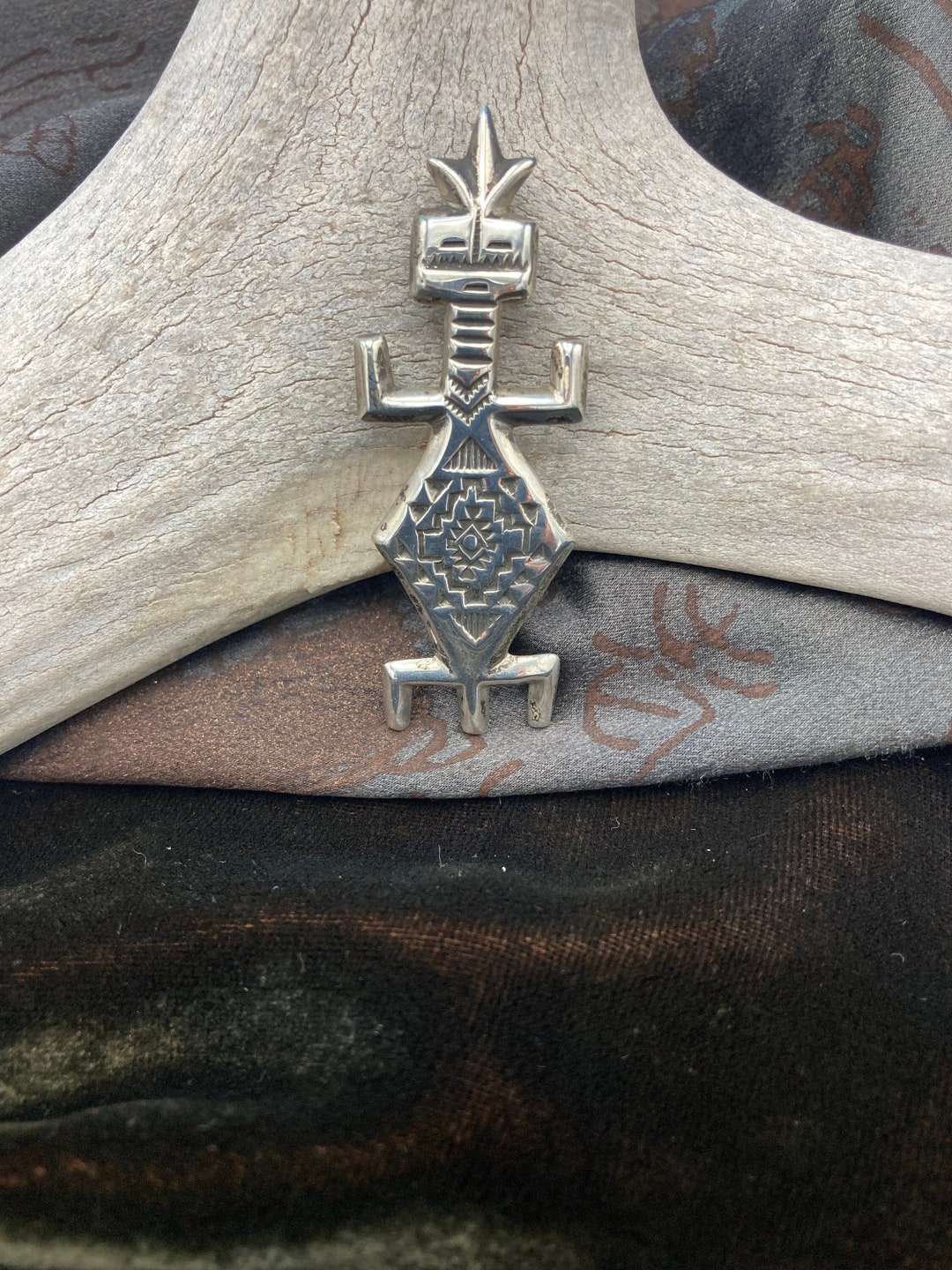 Navajo Cast Sterling Silver Yei Kachina Naja Brooch With Corn - Etsy