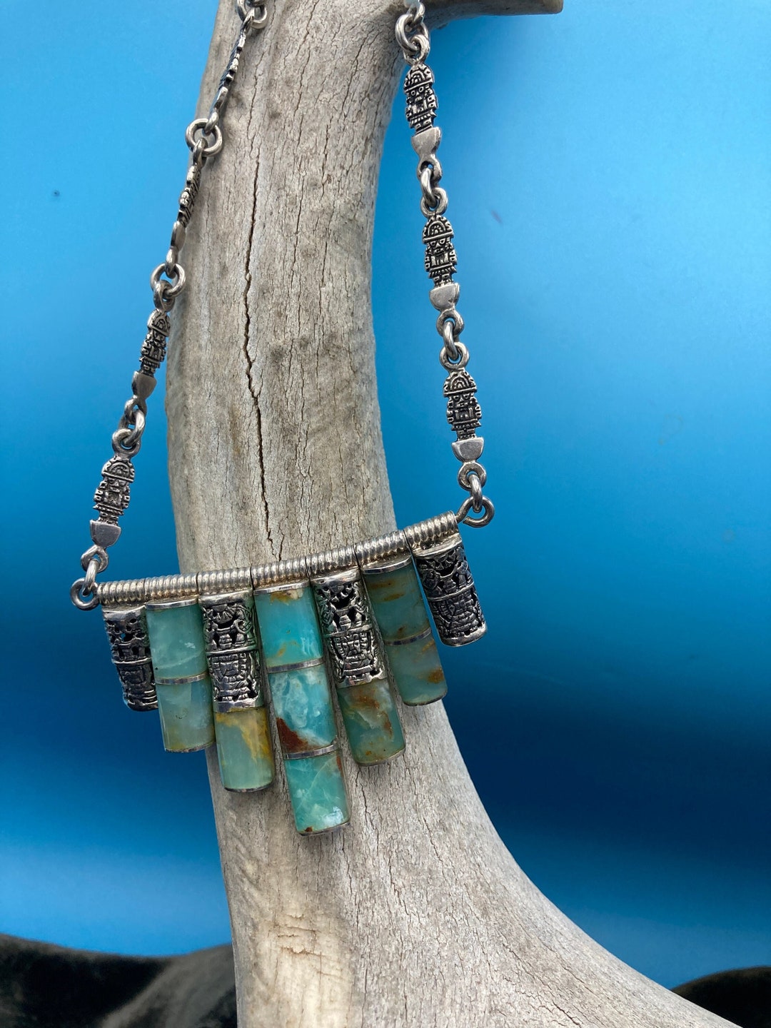 Andean Peruvian Blue Opal Sterling Silver Inca God Viracocha - Etsy