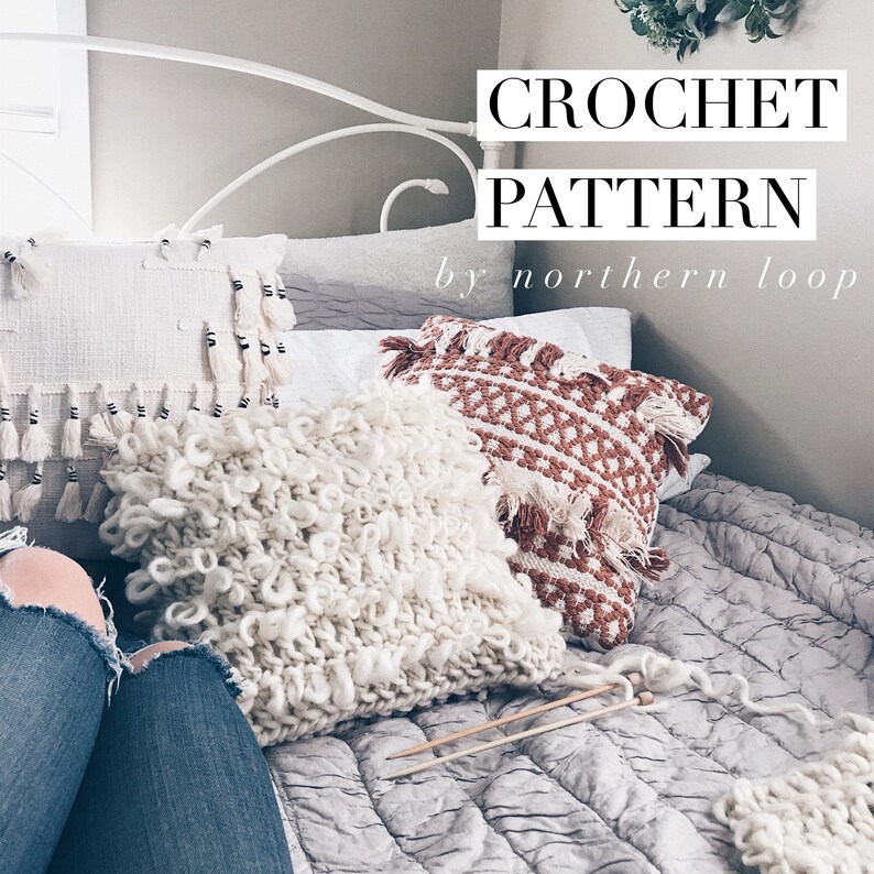 Crochet Pattern / Textured Loop Pillow Wool - Etsy