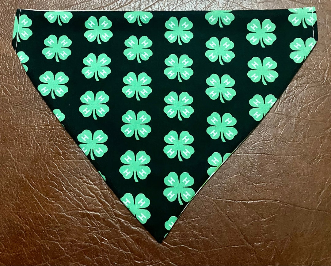 4 H Dog Bandana/4 Leaf Clover Dog Bandana/farm Dog Bandana/ Farm Pet ...
