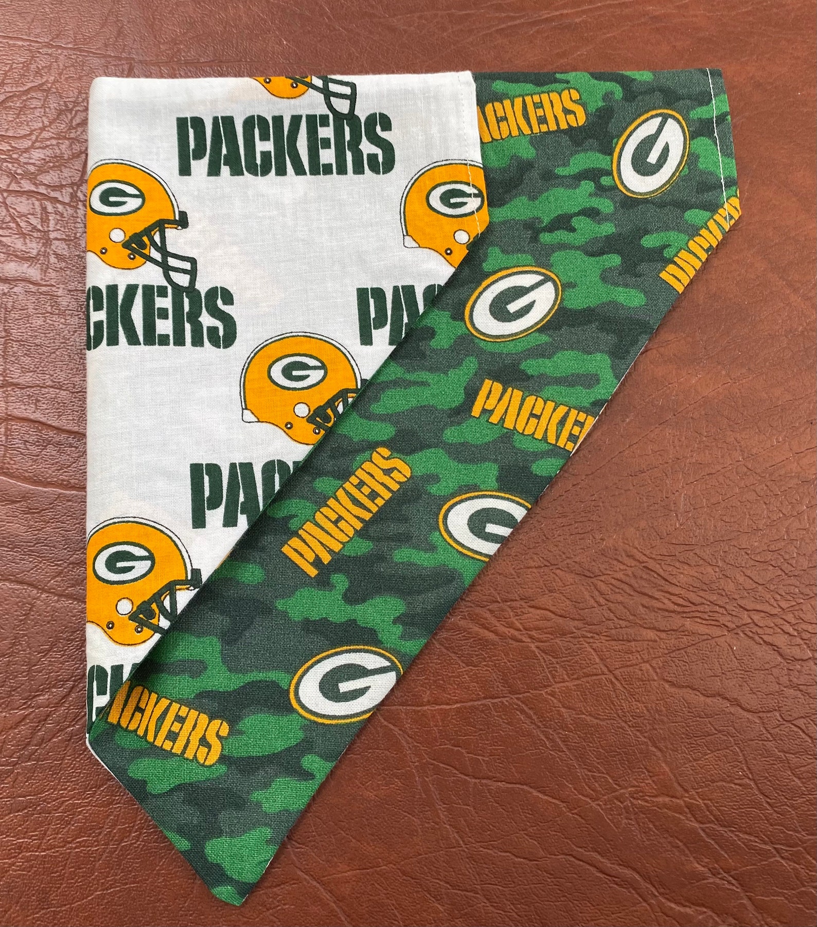 Green Bay Packers Camo Pet Bandana. Reversible Over the - Etsy