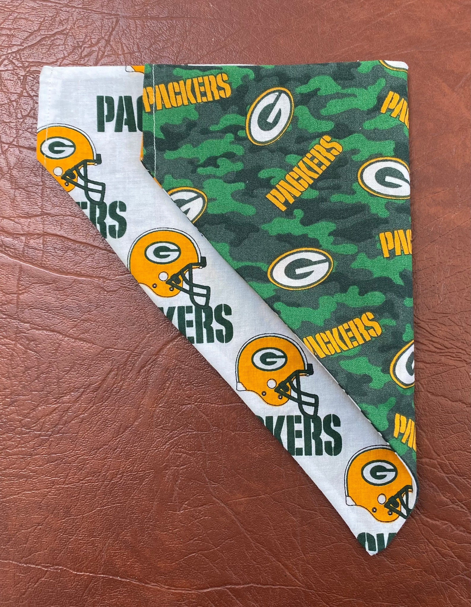 Green Bay Packers Camo Pet Bandana. Reversible Over the Collar. One ...