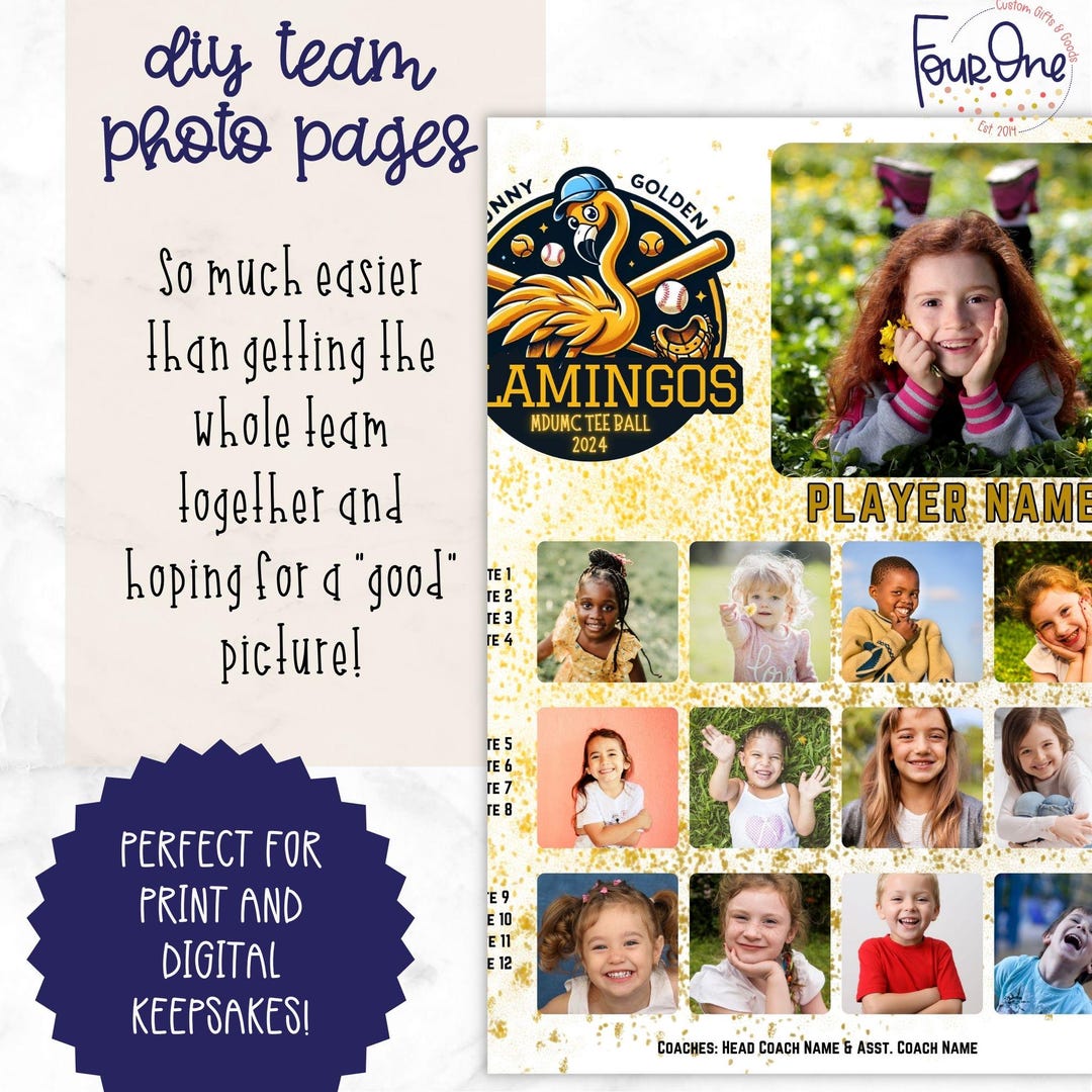 DIY Team Photo Template - Yearbook and Group Photo Options - Etsy