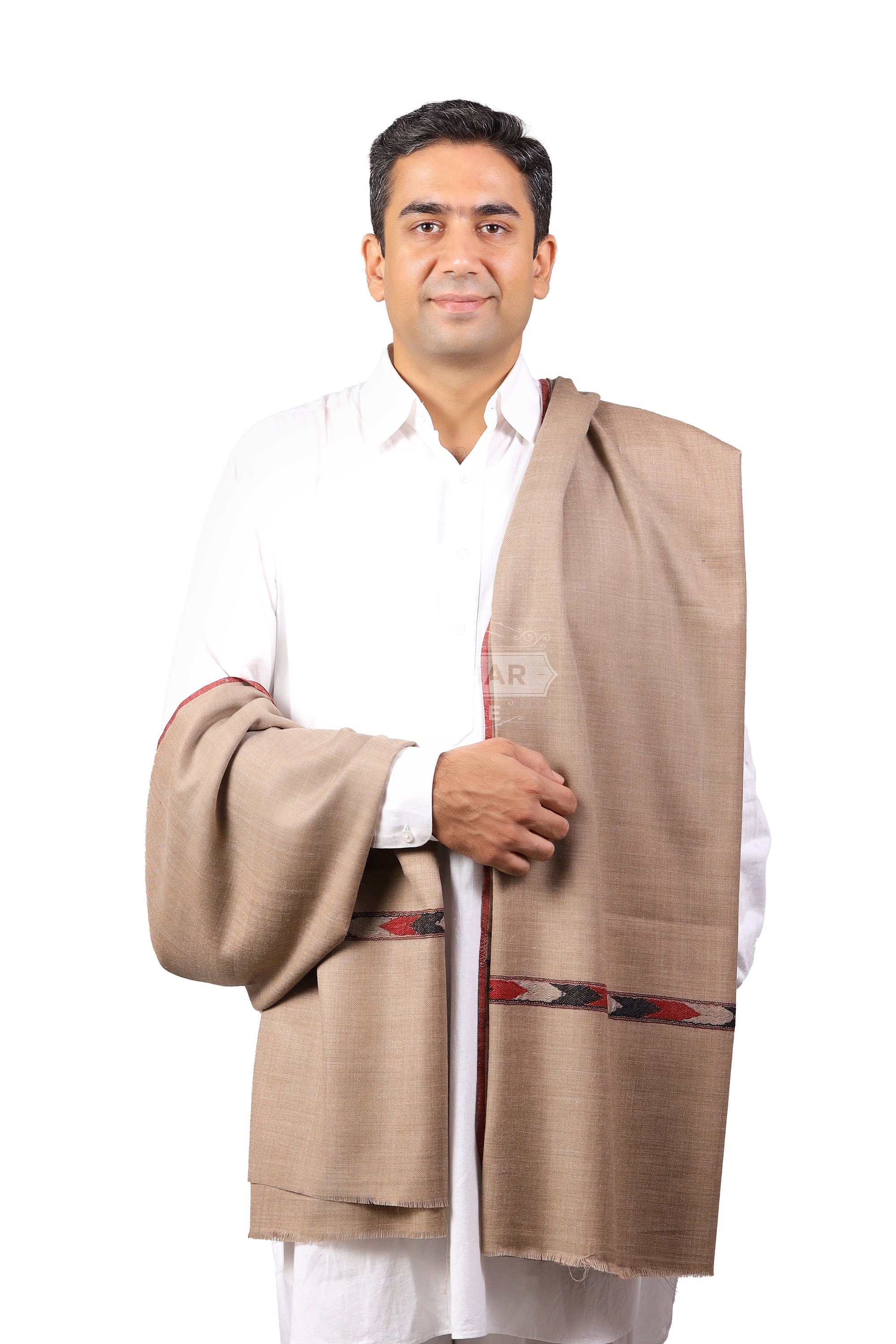 Himalayan Kullu Shawl, Four Side Border, Soft Wool Scarf, Large Wrap ...