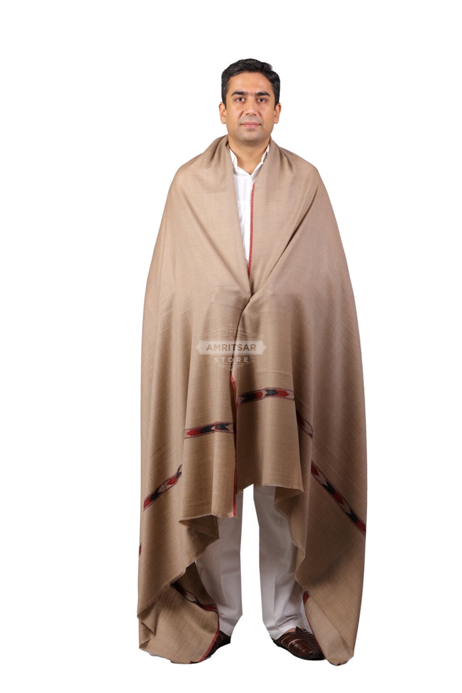 Himalayan Kullu Shawl, Four Side Border, Soft Wool Scarf, Large Wrap ...