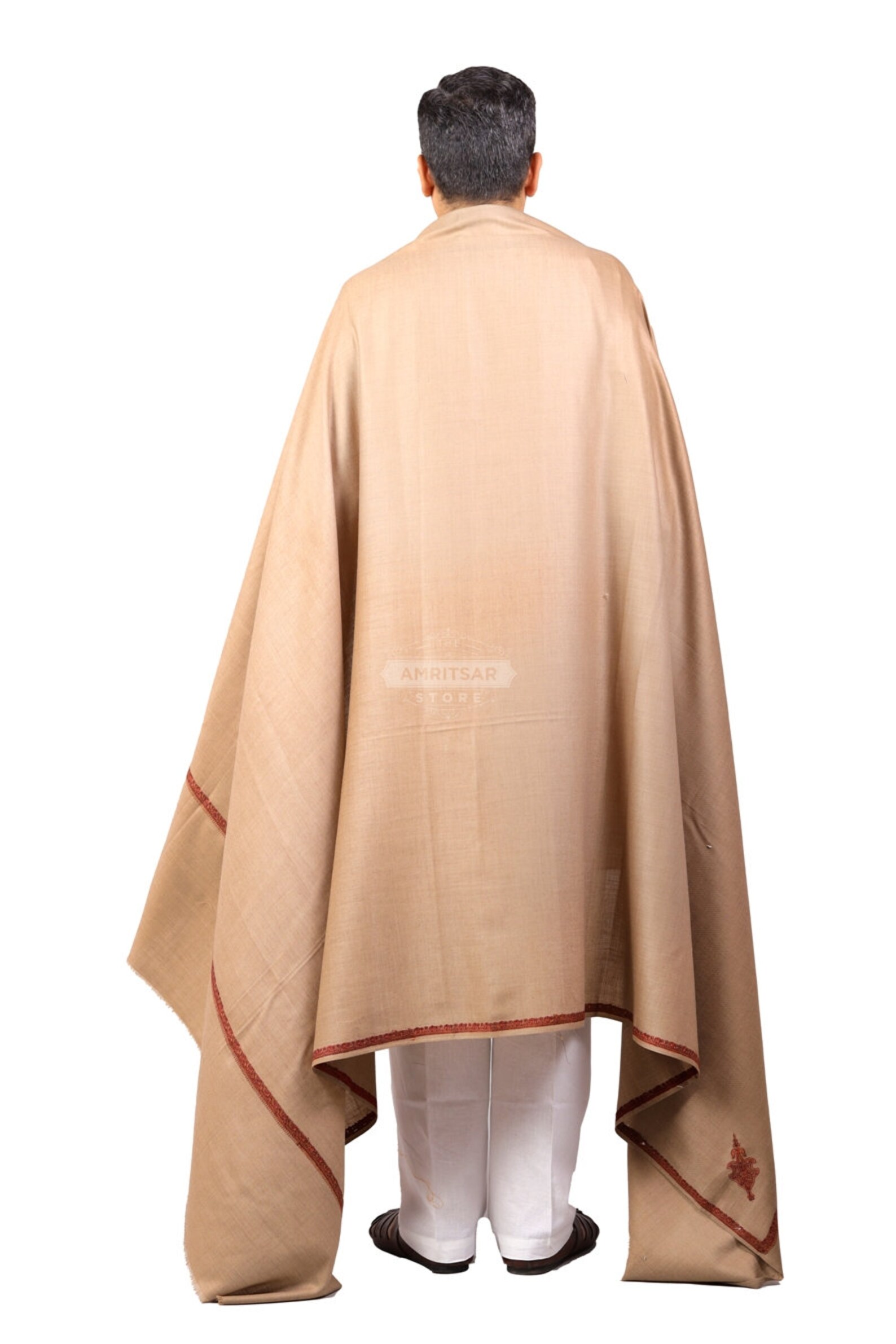 Hand Embroidered Kashmiri Shawl, Paisleys Embroidered in the Four ...