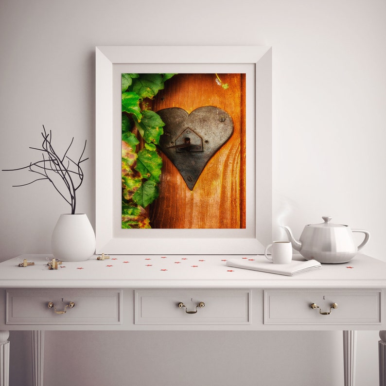 Rustic Farmhouse Wall Decor, Orange Door in France Photography Prints ...