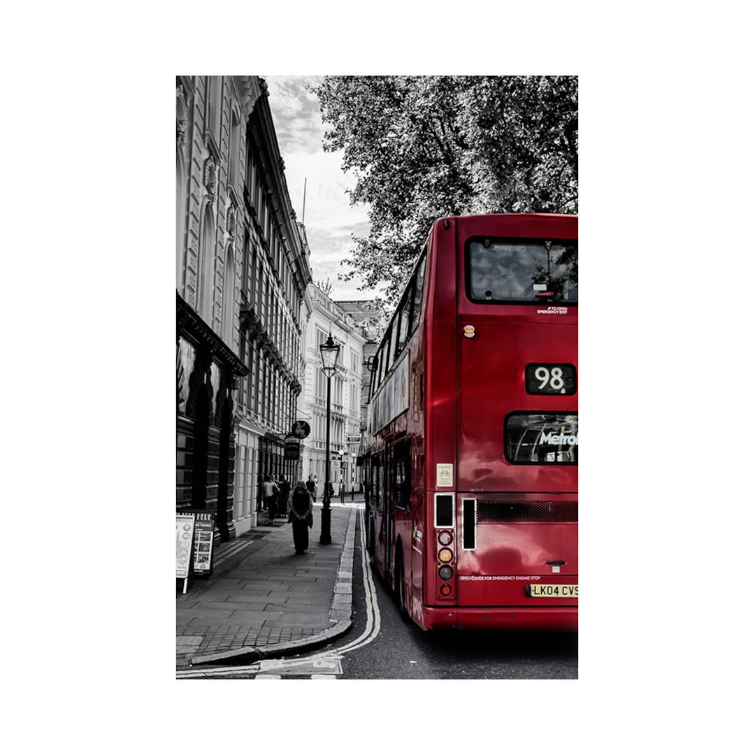 London's Red Bus - A Touch of Color in the City Photo Print, London ...