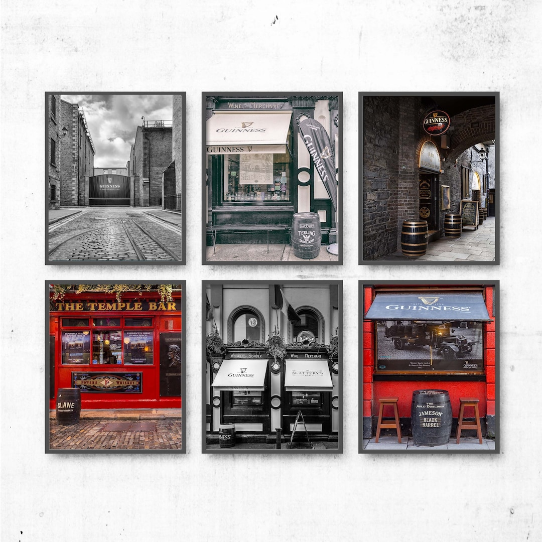Dublin Pub Wall Art Set – Guinness Bar Photography Prints, Irish Pub ...