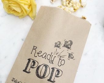 Popcorn Wrapper Baby Shower GIRL Microwave Popcorn Sleeve Favor Thank ...