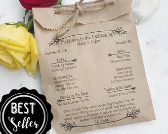 Wedding Program Bags Arrow Theme Program Bags Custom Printed on Kraft ...