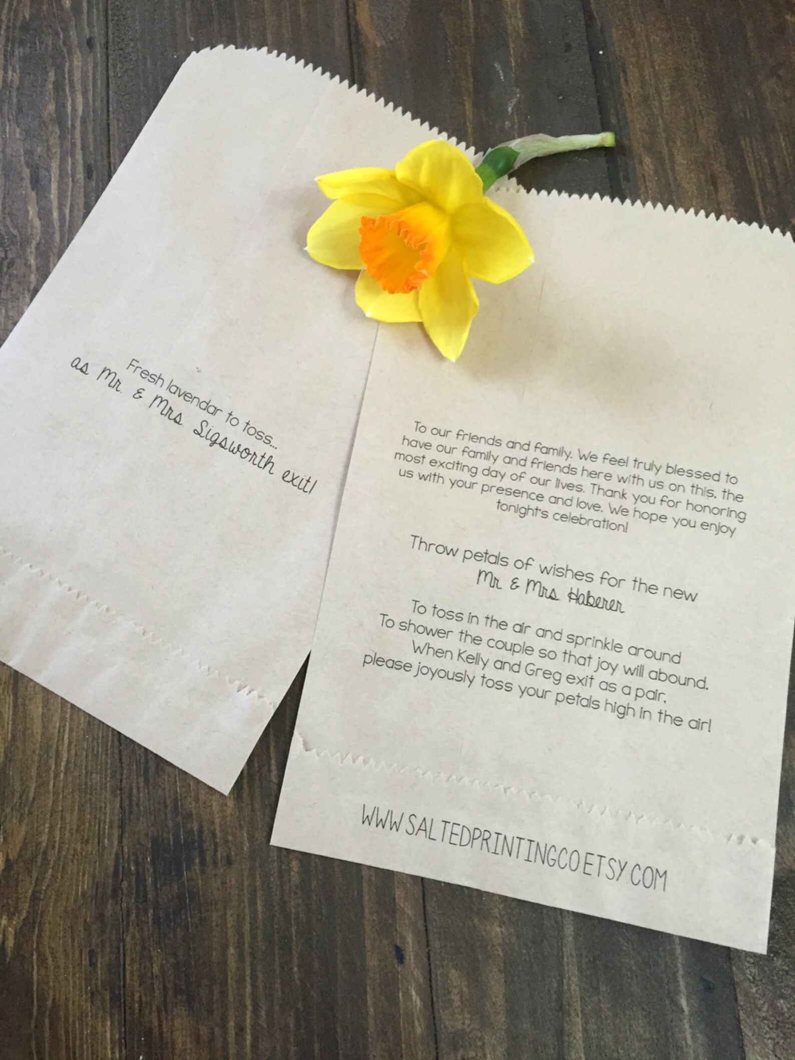 Wedding Program Bags Floral Rustic Program Bags Custom - Etsy