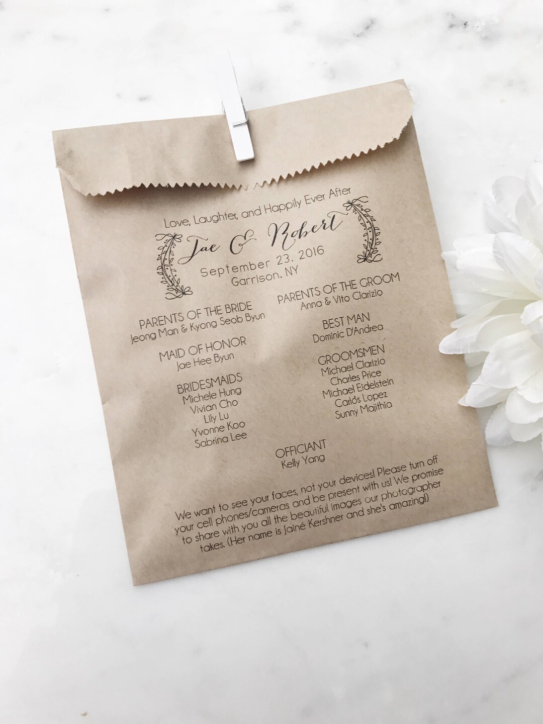 Wedding Program Bags Happily Ever After Program Bags Custom Printed on ...