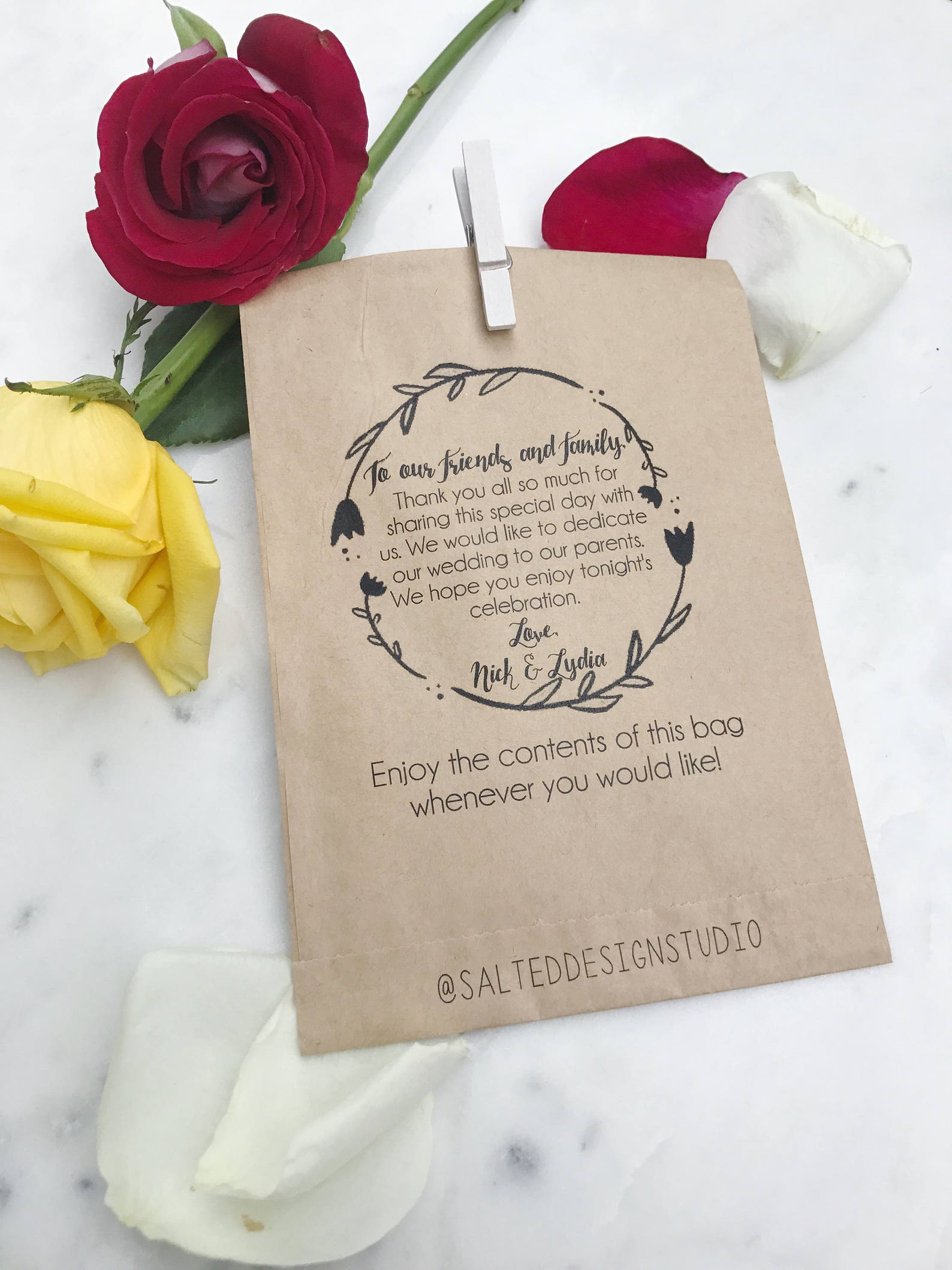 Wedding Program Bags Simple Modern Program Bags Custom | Etsy