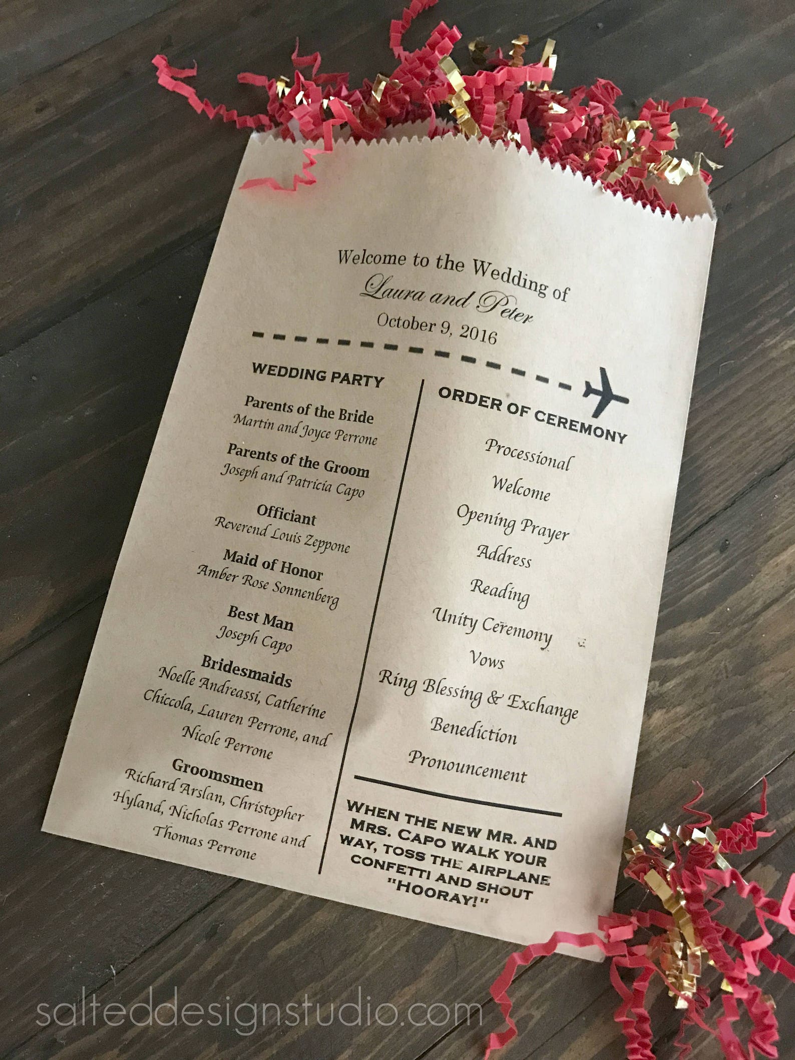 Wedding Program Bags Destination Wedding Program Bags | Etsy