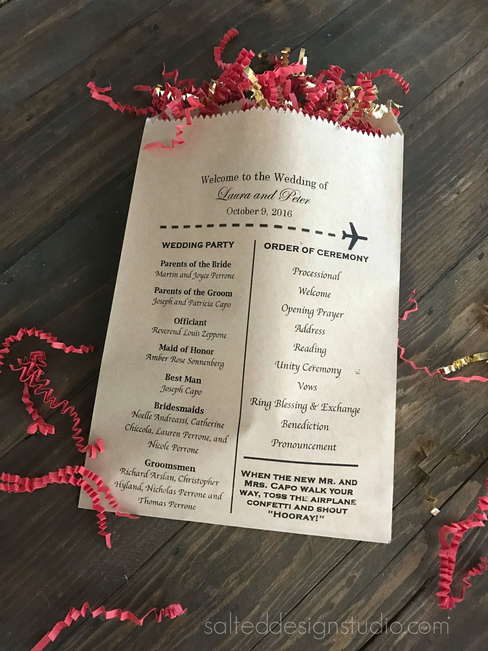 Wedding Program Bags Destination Wedding Program Bags | Etsy