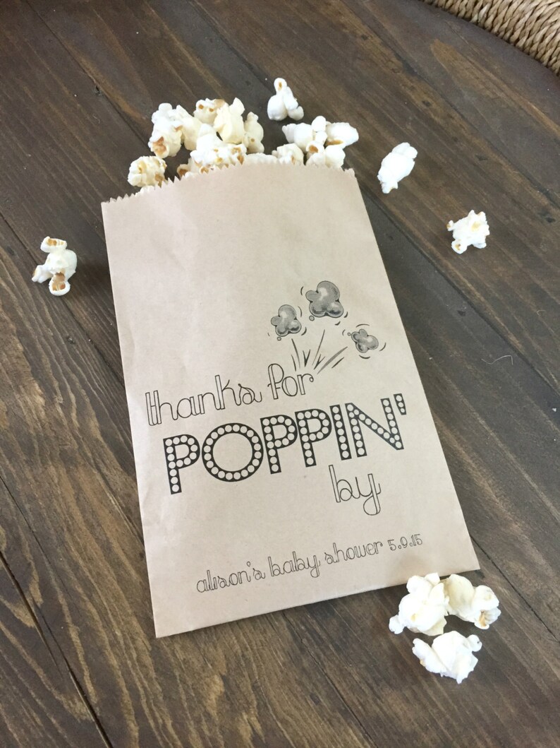 Popcorn Favor Bags – Personalized “thanks for Poppin’ By” Treat Bags - Etsy