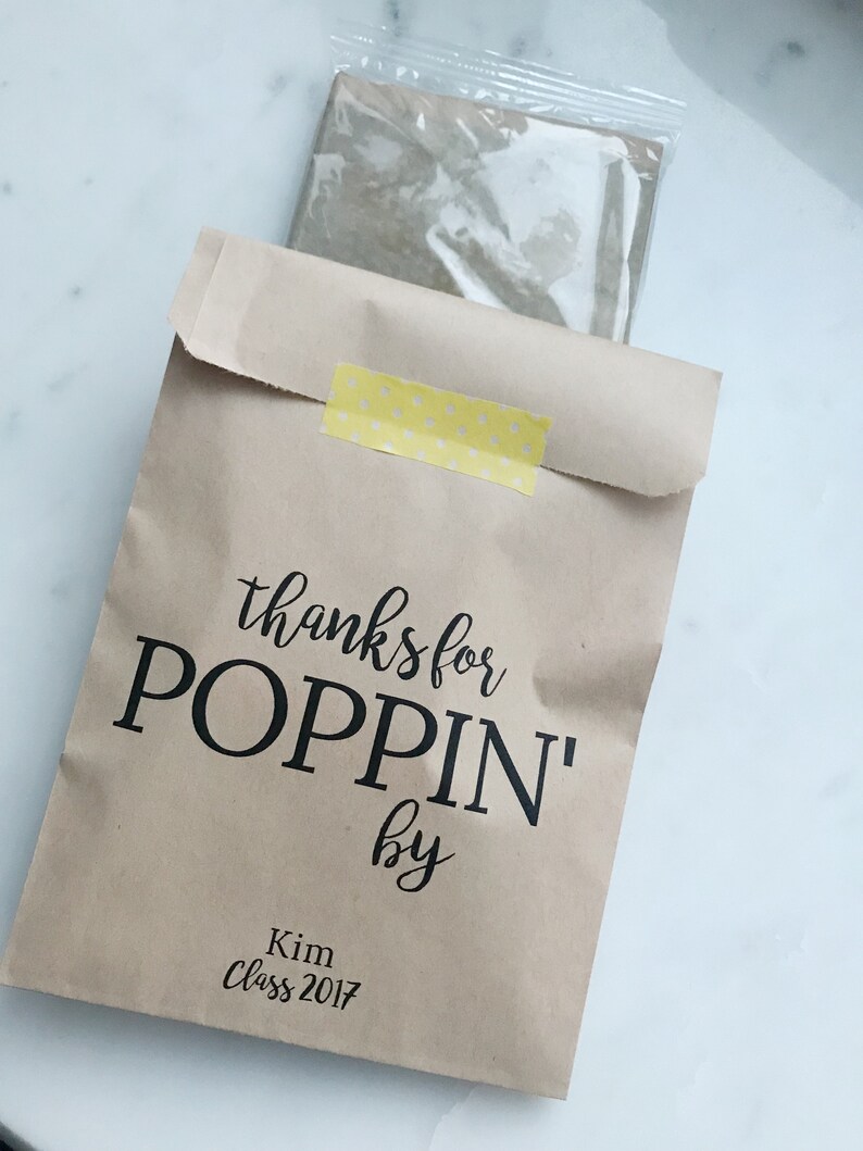 Popcorn Favor Bags – Personalized “thanks for Poppin’ By” Treat Bags - Etsy