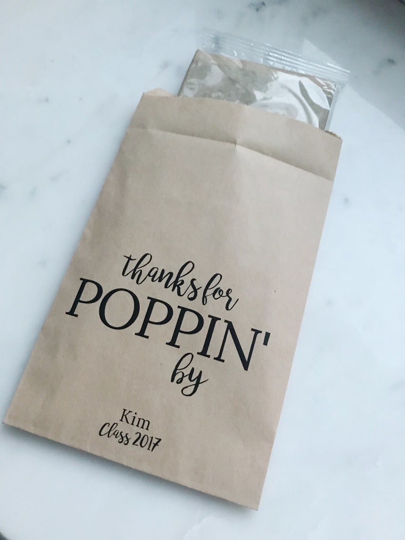 Popcorn Favor Bags – Personalized “thanks for Poppin’ By” Treat Bags - Etsy