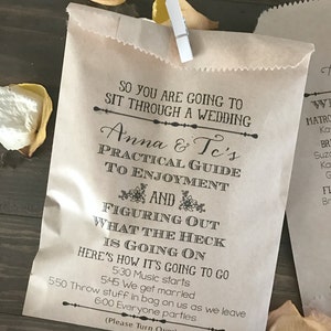 Wedding Program Bags Carnival Fun Program Bags Custom Printed on Kraft ...