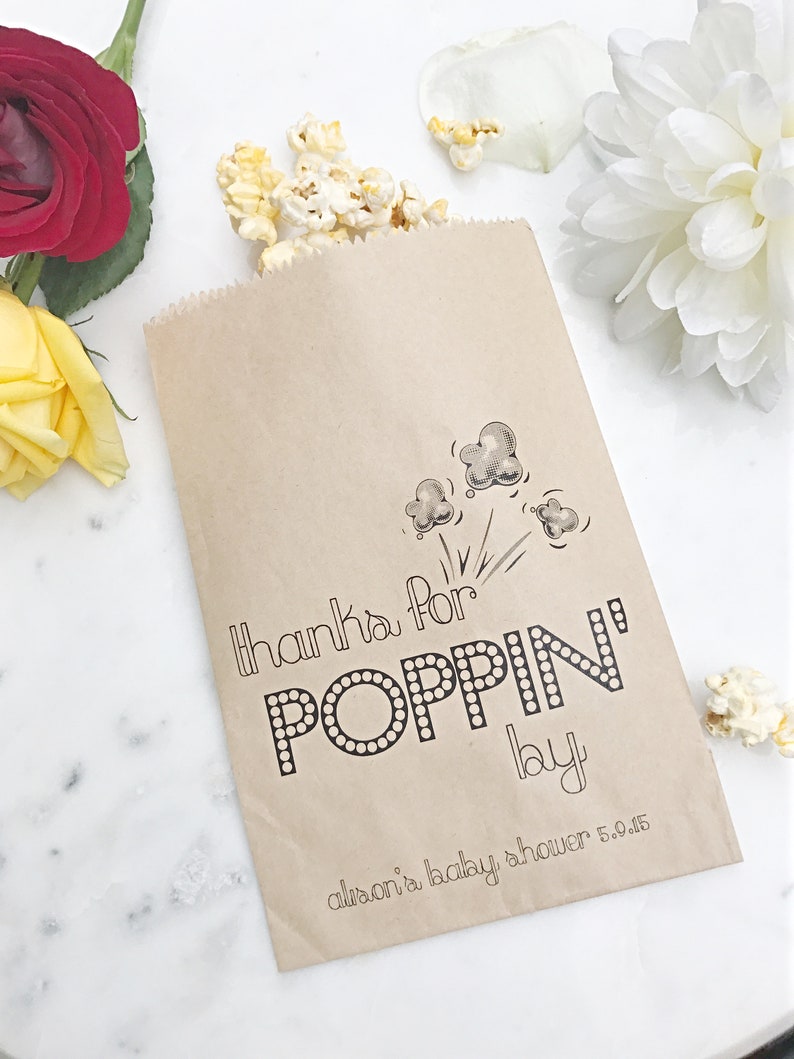 Popcorn Favor Bags – Personalized “thanks for Poppin’ By” Treat Bags - Etsy