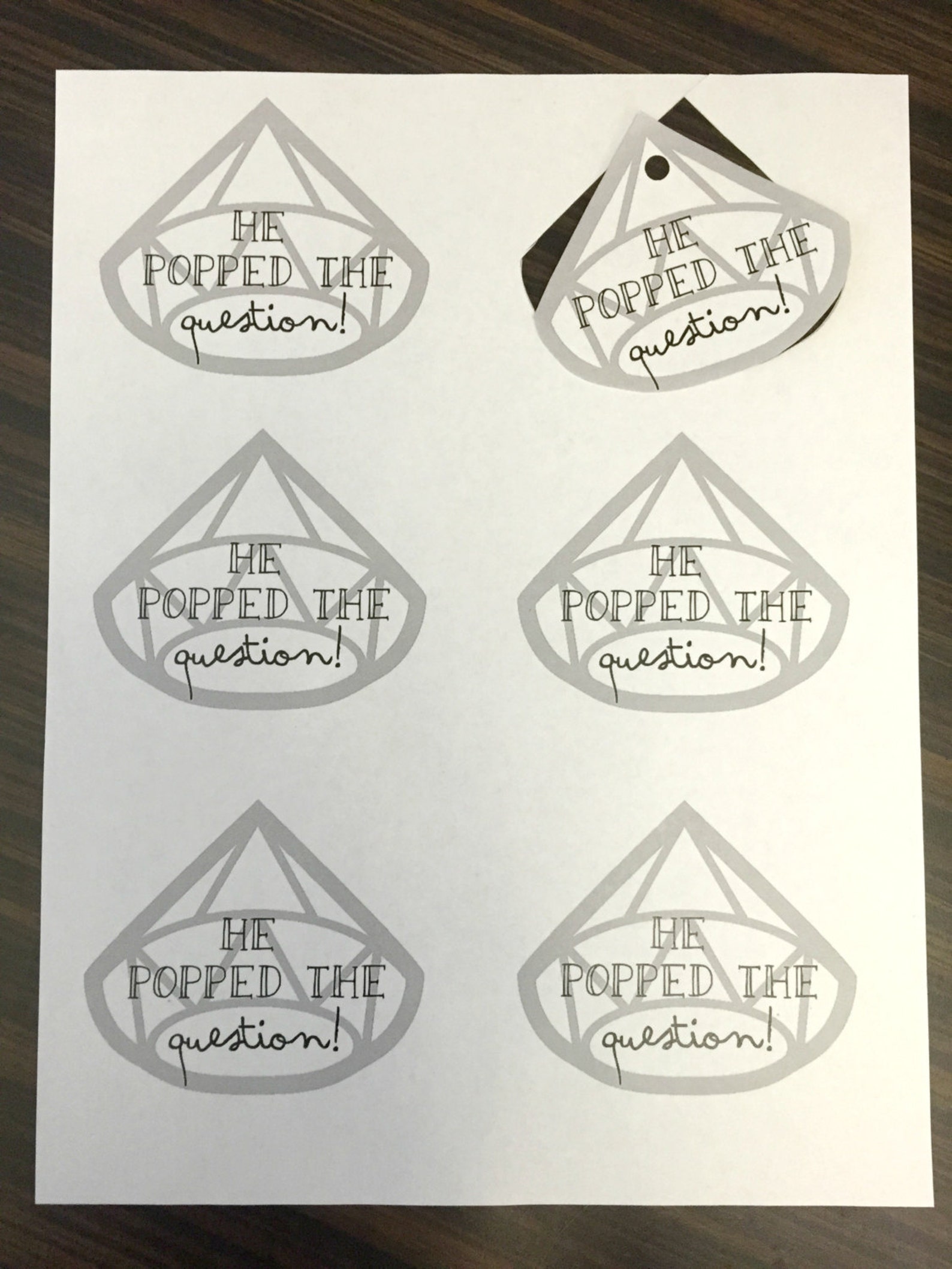 Instant Download “he Popped the Question” Engagement & Bridal Shower ...