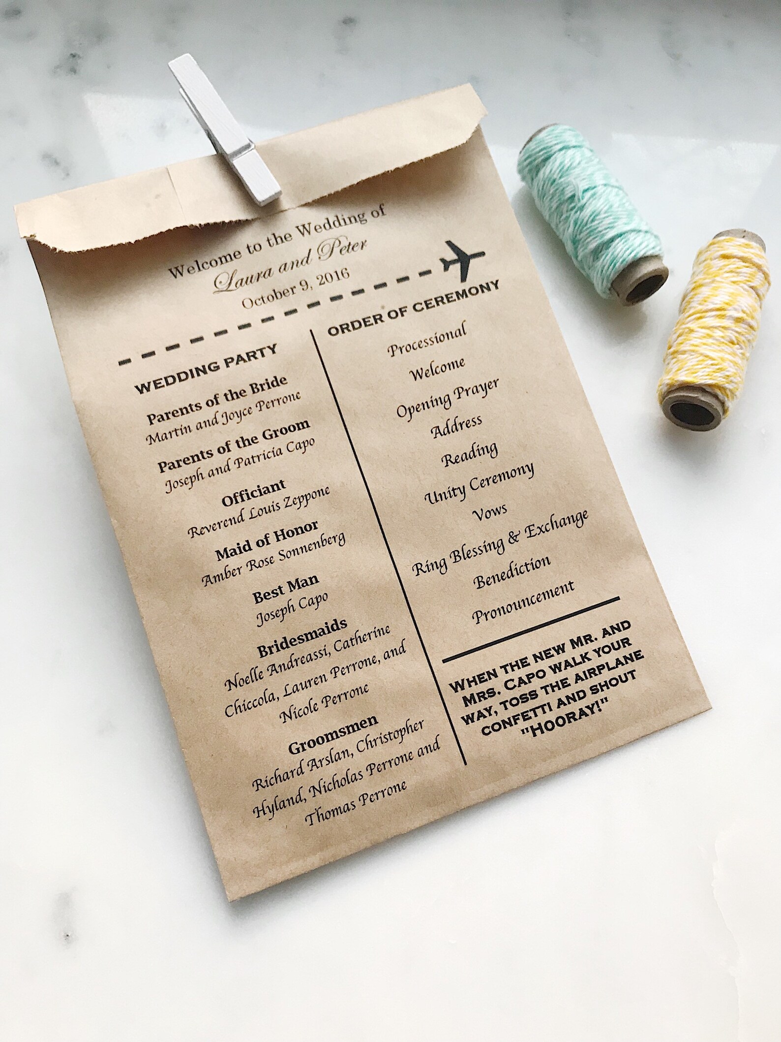 Wedding Program Bags Destination Wedding Program Bags - Etsy