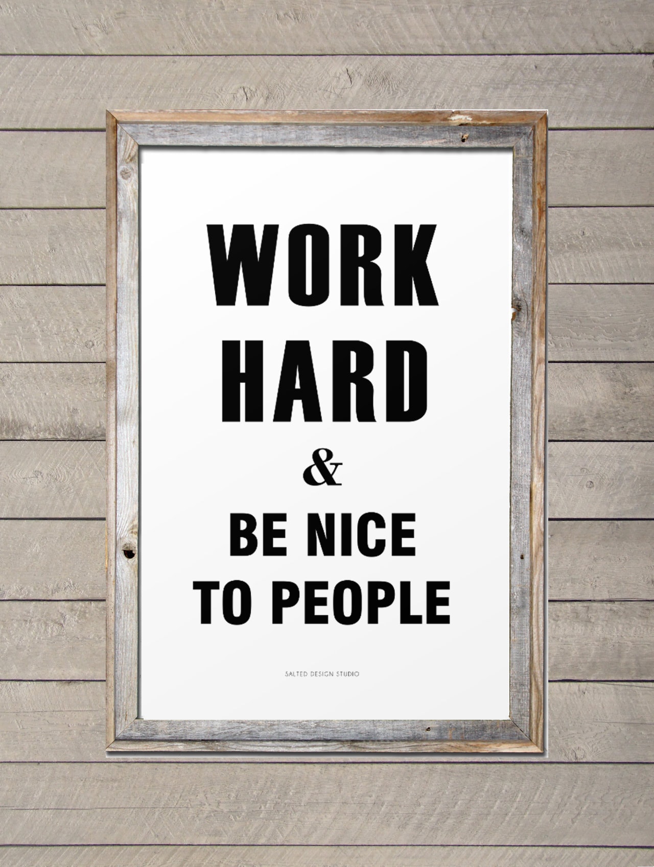 24x36 Work Hard & Be Nice to People Digital File | Etsy